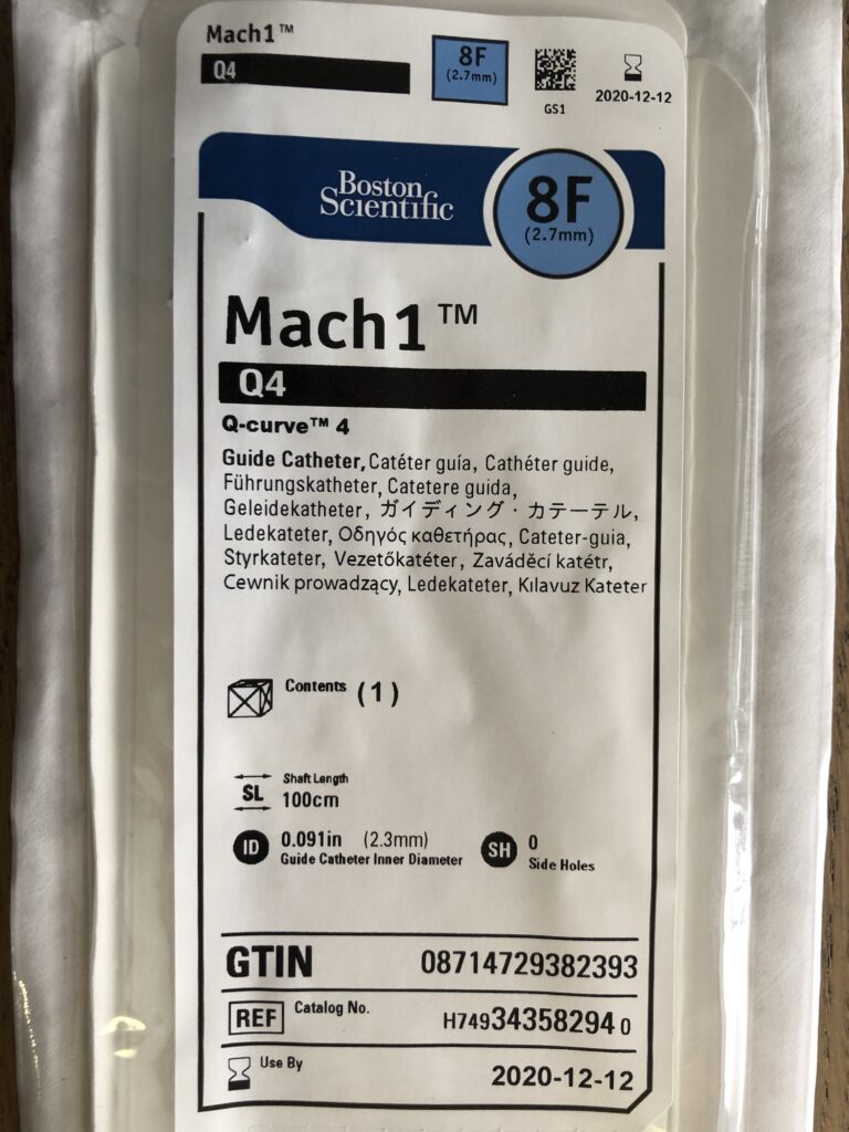 Boston Scientific 34358294 Mach1 Q4 Q-Curve 4 Guide Catheter, 8F (x ...