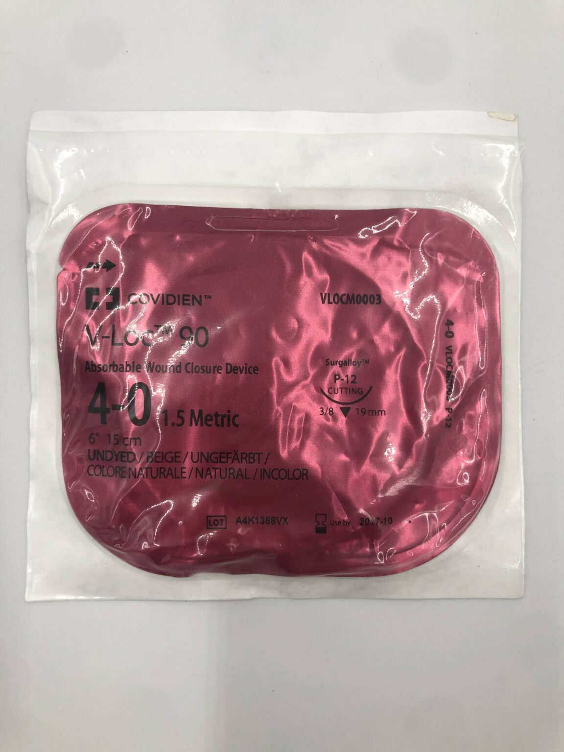 COVIDIEN VL0CM0003 V-LOC 90 Absorbable Wound Closure Device 4-0, Undyed ...