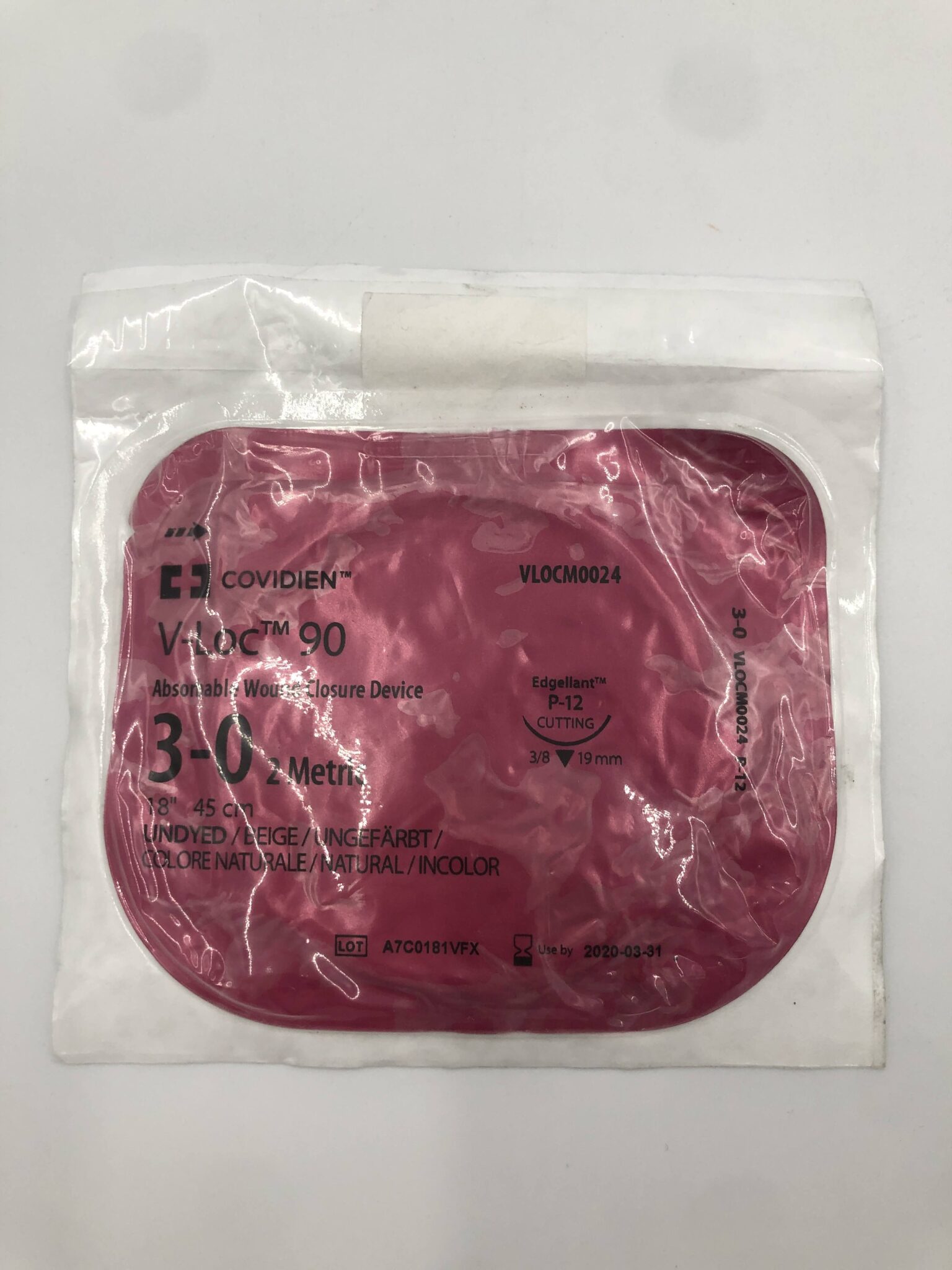 COVIDIEN VLOCM0024 V-Loc 90 Absorbable Wound Closure Device 3-0 Undyed ...