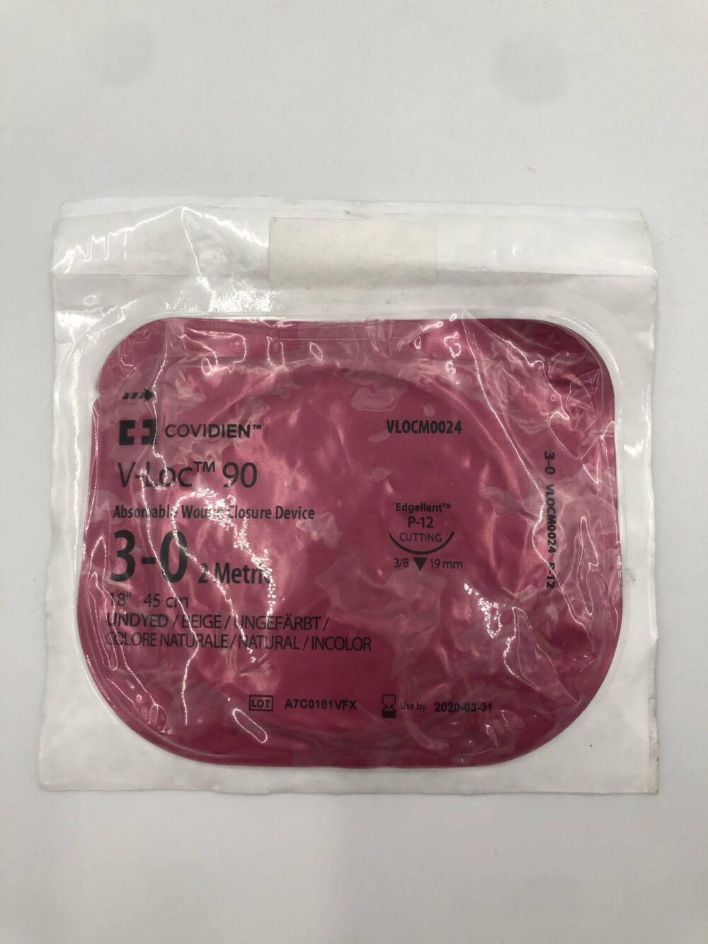 COVIDIEN VLOCM0024 V-Loc 90 Absorbable Wound Closure Device 3-0 Undyed ...