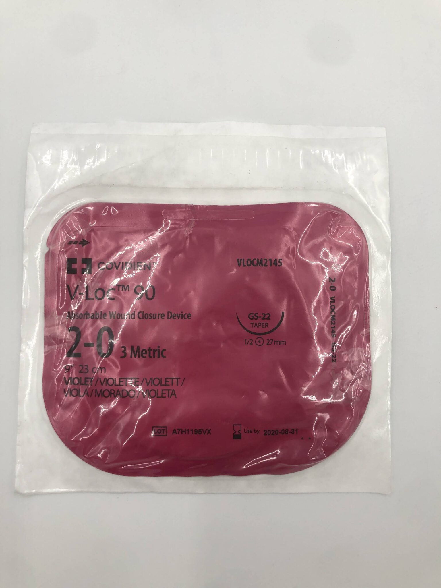 COVIDIEN VLOCM2145 V-Loc 90 Absorbable Wound Closure Device 2-0, Violet ...