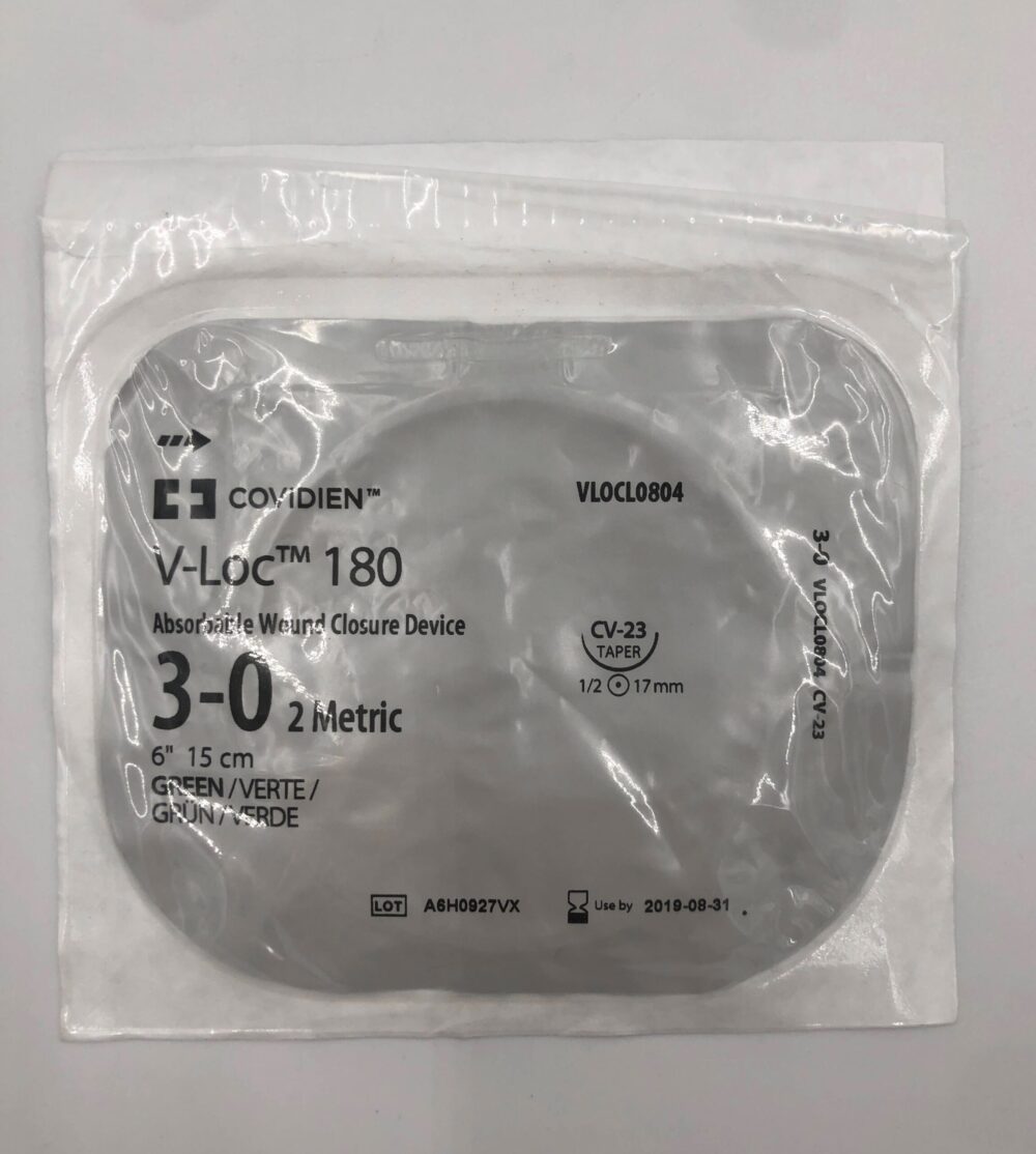 COVIDIEN VL0CL0804 V-Loc 180 Absorbable Wound Closure Device 3-0, Green ...