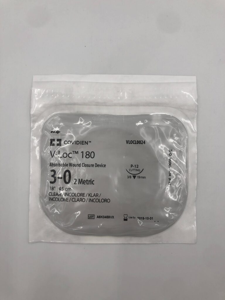 COVIDIEN VL0CL0024 V-Loc 180 Absorbable Wound Closure Device 3-0 Clear ...