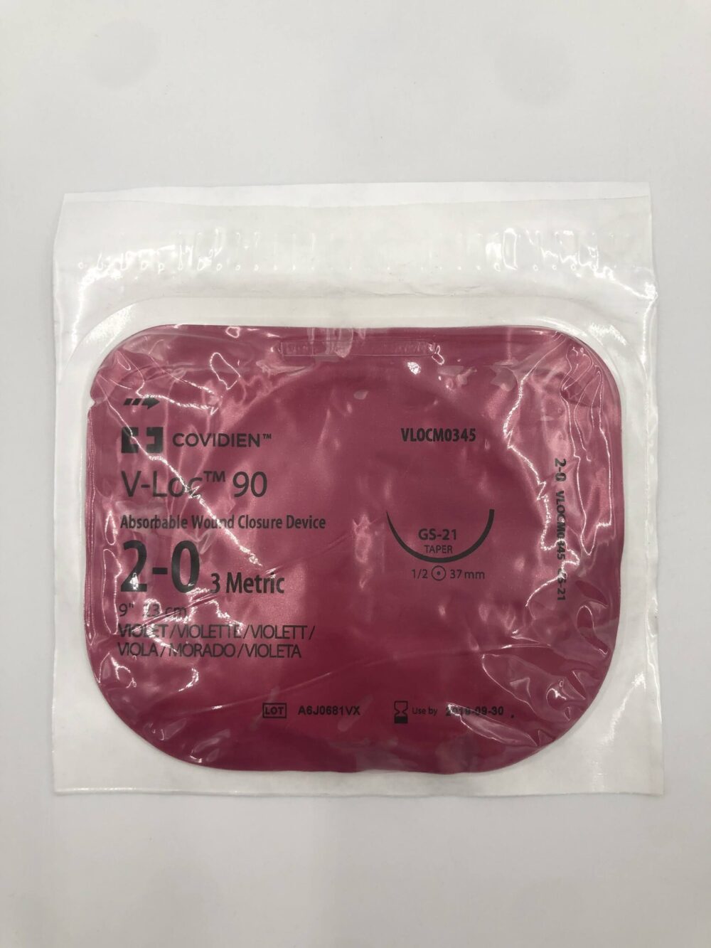 COVIDIEN VL0CM0345 V-Loc 90 Absorbable Wound Closure Device 2-0, Violet ...