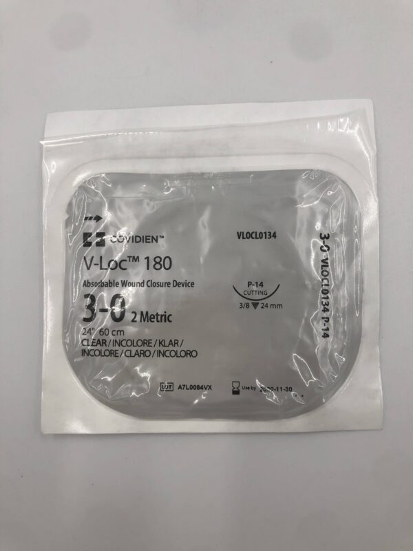 COVIDIEN VL0CL0134 V-Loc 180 Absorbable Wound closure Device 3-0 Clear ...