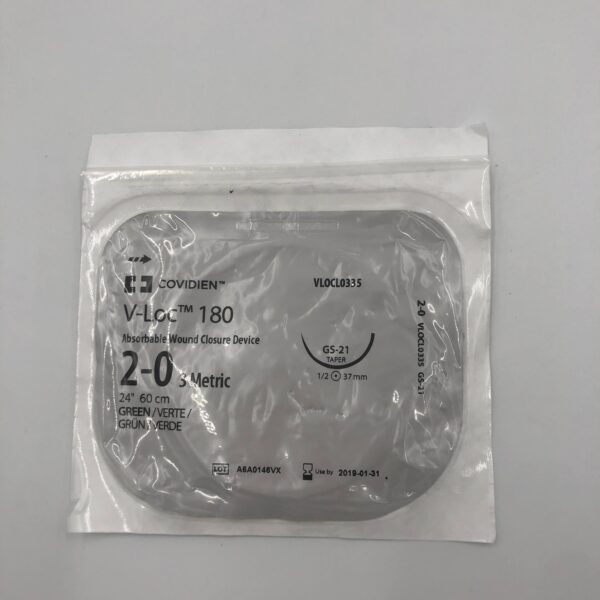 COVIDIEN VL0CL0335 V-Loc 180 Absorbable Wound Closure Device 2-0 Green ...