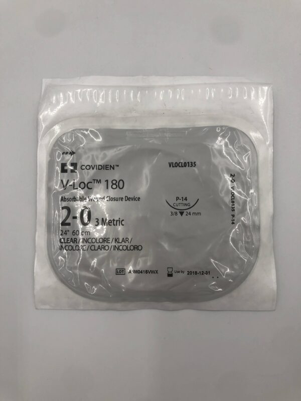 COVIDIEN VL0CL0135 V-Loc 180 Absorbable Wound Closure Device 2-0 Clear ...