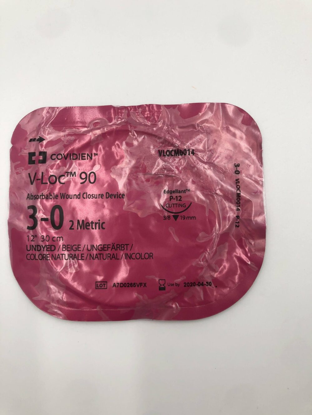 COVIDIEN VL0CM0014 V-Loc 90 Absorbable Wound Closure Device 3-0 Undyed ...