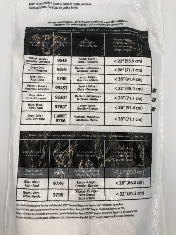 COVIDIEN 9529 Kendall SCD Express Sleeves, Knee Length, Med. (X) - GB ...