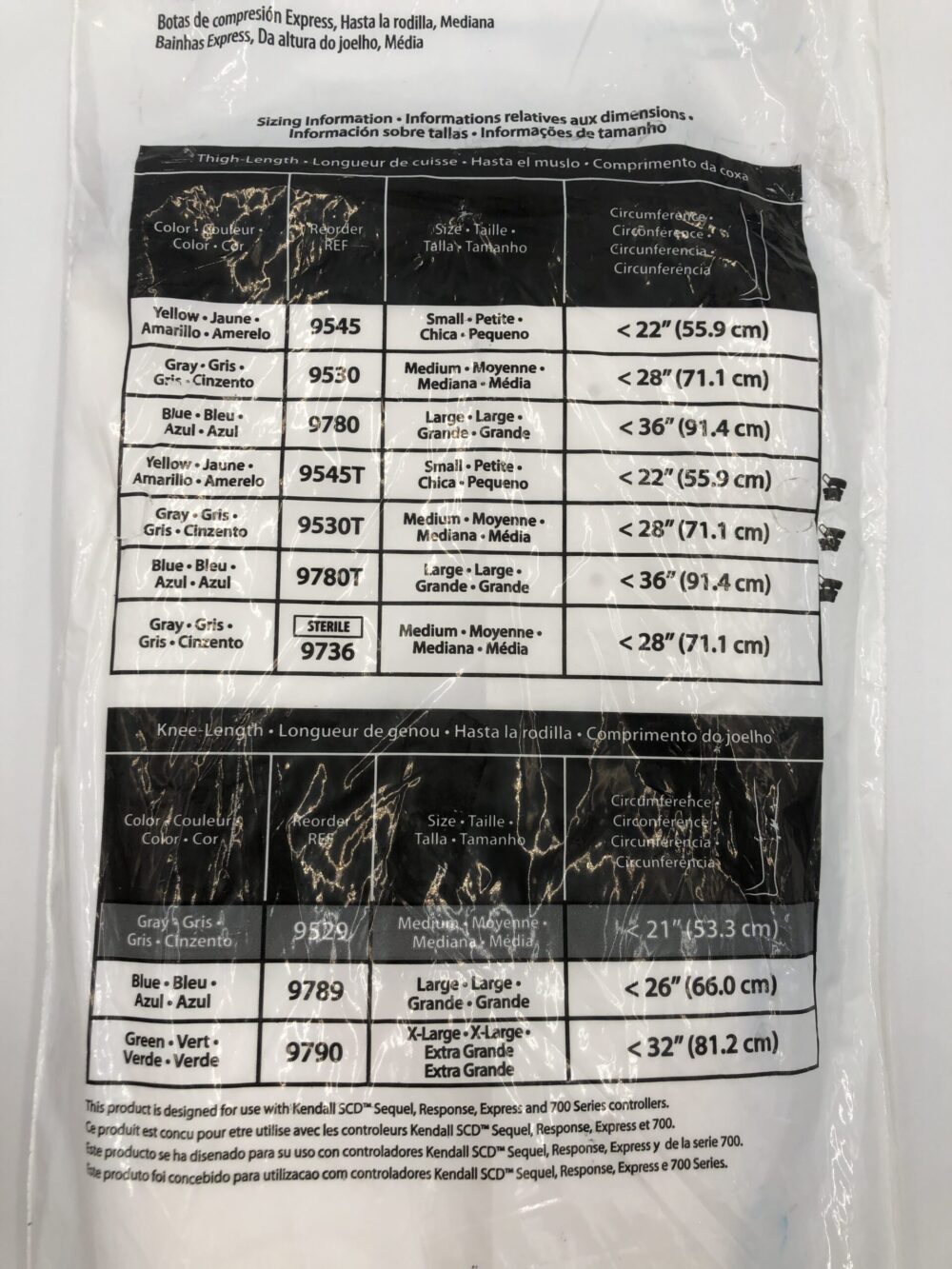 COVIDIEN 9529 Kendall SCD Express Sleeves, Knee Length, Med. (X) - GB ...