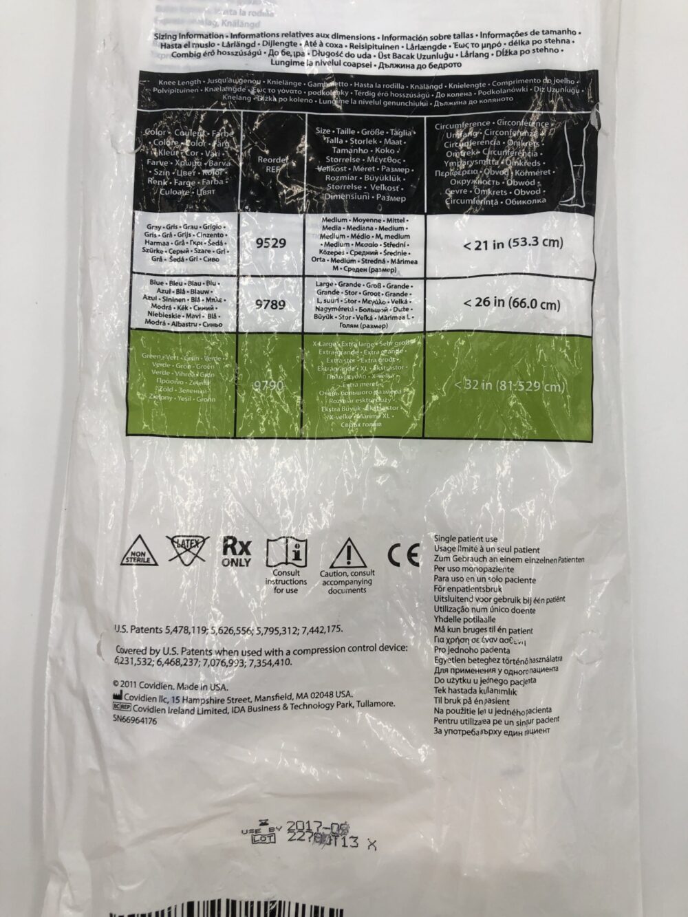 COVIDIEN 9790 Kendall SCD Express Sleeves, Knee Length, X-Lg