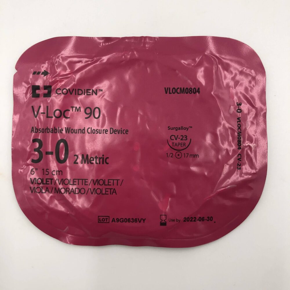 COVIDIEN VL0CM0804 V-Loc 90 Absorbable Wound Closure Device 3-0 Violet ...