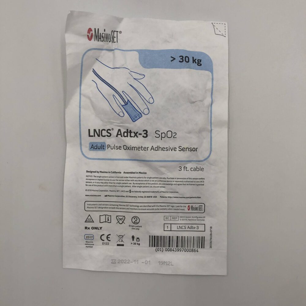MASIMO 2317 LNCS Adtx-3 Adult Pulse Oximeter Adhesive Sensor 3ft Cable ...