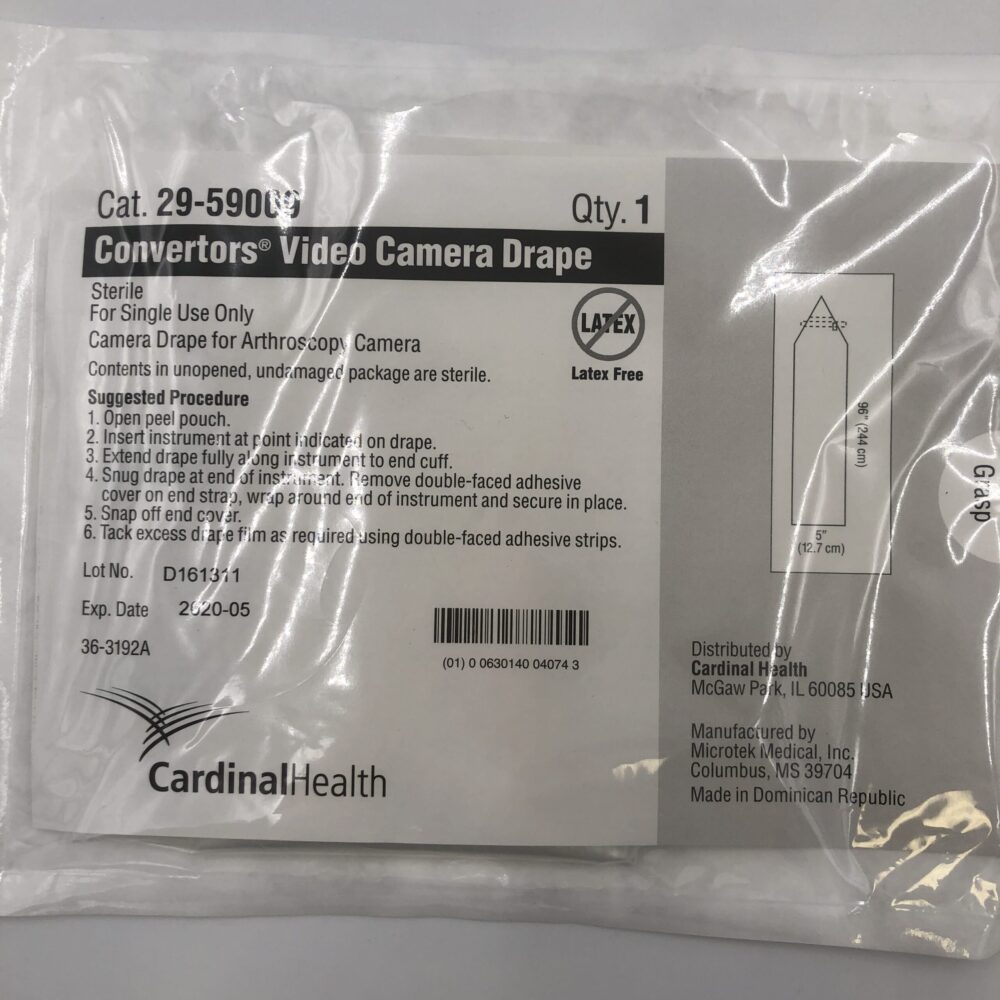 CARDINAL HEALTH 29-59009 Convertors Video Camera Drape 96in x 5in (X ...