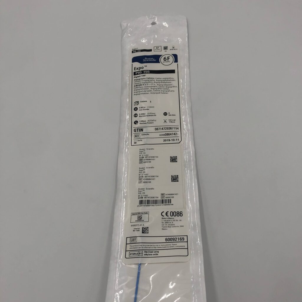 BOSTON SCIENTIFIC 0864142 6F Expo Pig 155 Pigtail 155° Angiographic ...