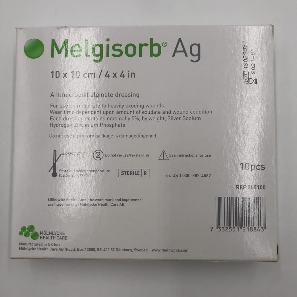 MOLNLYCKE 255100 Melgisorb Ag Antimicrobial Alginate Dressing 4x4in (10 ...