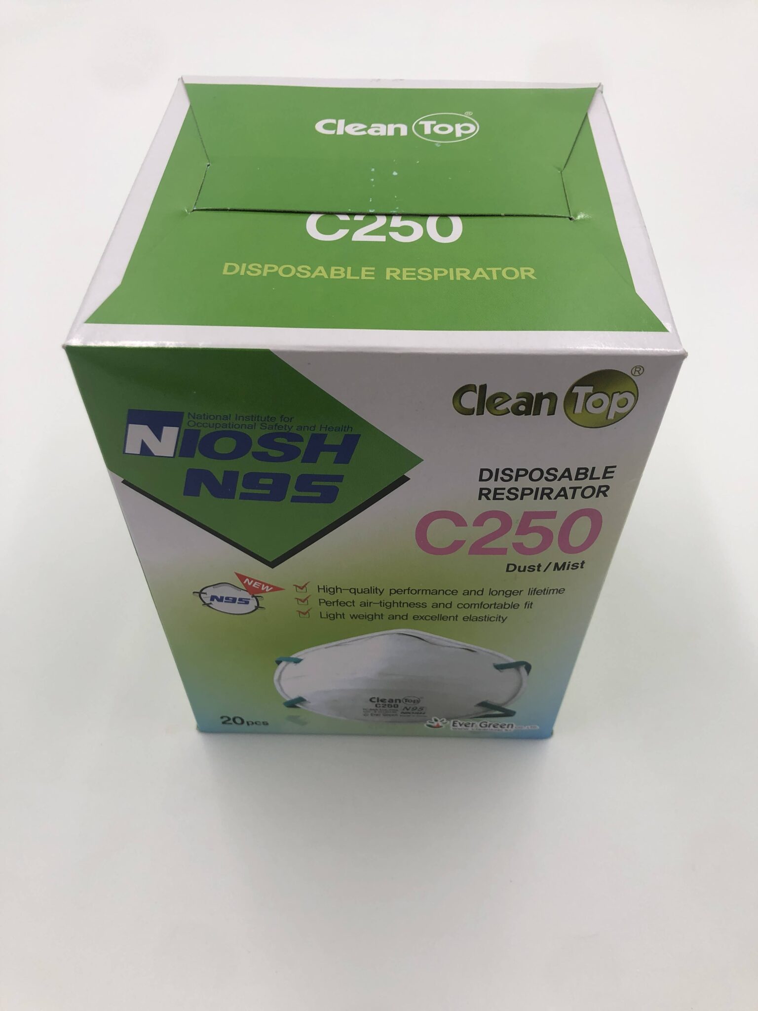 CLEAN TOP C250 Disposable Respirator NIOSH N95 Dust/Mist (20/Bx) - GB ...