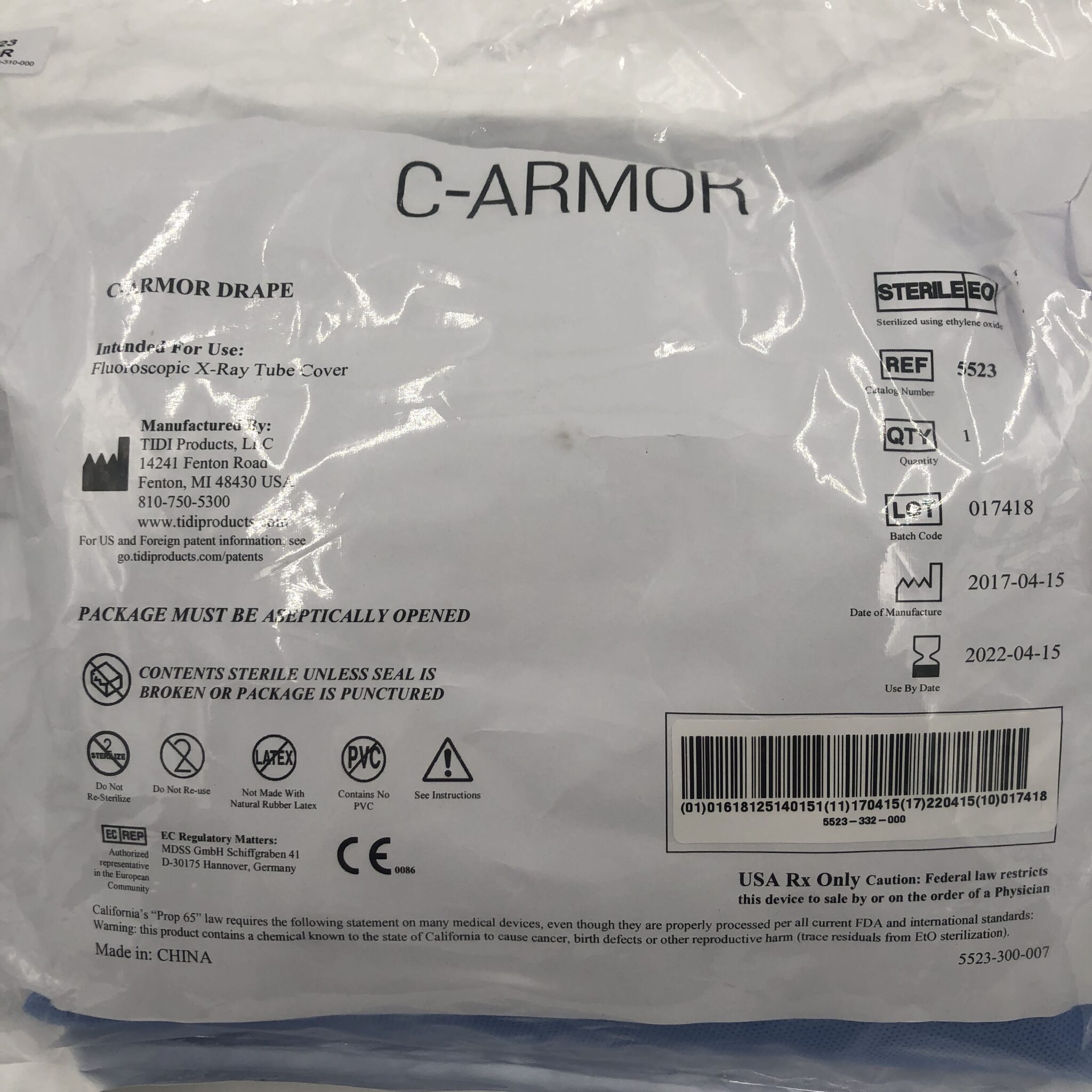 TIDI 5523 C-Armor Drape (X) - GB TECH USA