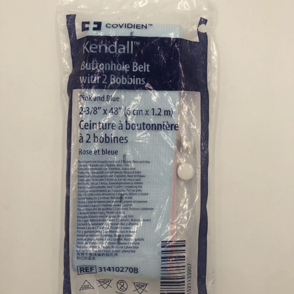 COVIDIEN 31410270B Kendall Buttonhole Belt w/2 Bobbins Pink&Blue 6cm x ...