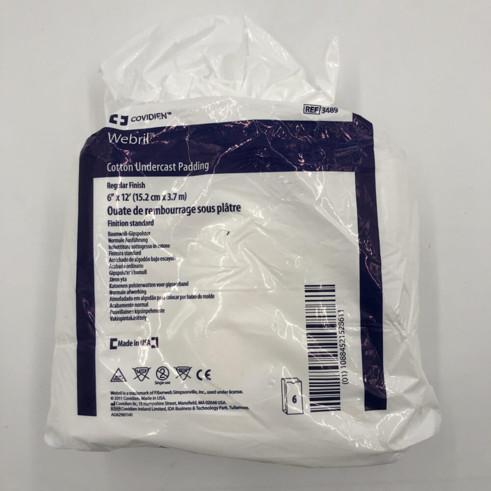 COVIDIEN 3489 Webril Cotten Undercast Padding Regular Finish 6in x 12ft ...