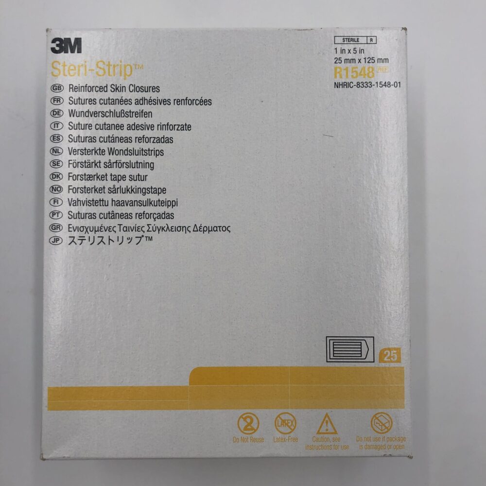 3M R1548 Steri Strip, Reinforced Skin Closures, 1inx5in (25/Box) - GB ...
