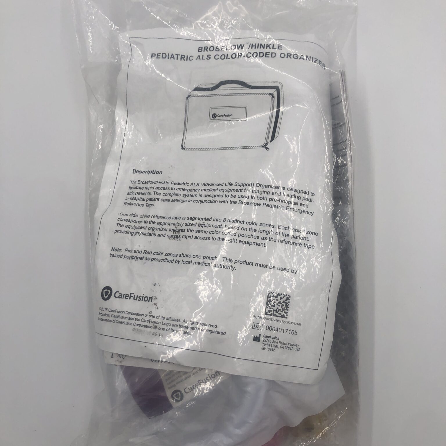 CAREFUSION Broselow/ Binkle Pediatric ALS Color-Coded Organizer - GB ...