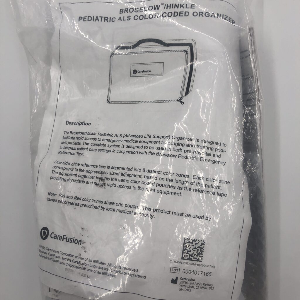 CAREFUSION Broselow/ Binkle Pediatric ALS Color-Coded Organizer - GB ...