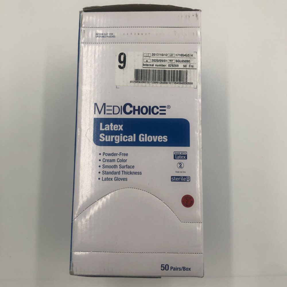 ANSELL SGL65090 MediChoice Latex Surgical Gloves, Size 9 (50Pairs/Bx ...