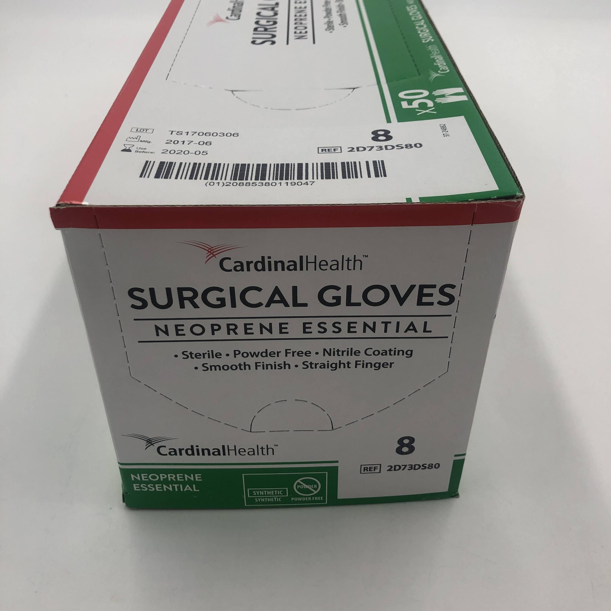 CARDINAL 2D73DS80 Neoprene Essential Surgical Gloves, Size 8 (50Pairs ...
