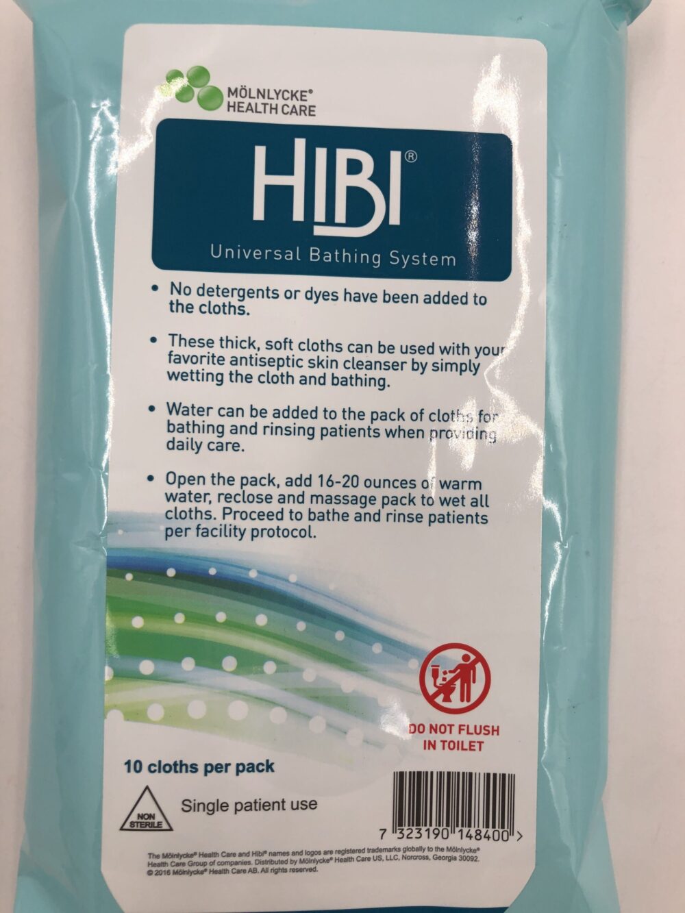 MOLNLYCKE 59910 Hibi Universal Bathing System Cloths (10/Pkg) - GB TECH USA