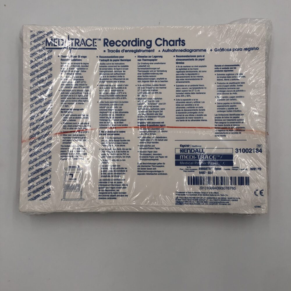 TYCO/COVIDIEN 31002184 MediTrace Recording Charts, Medical Printer ...