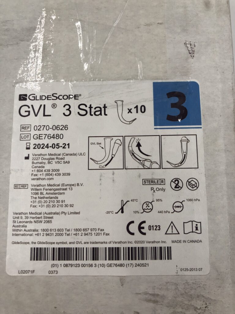Verathon 0270-0626 GlideScope GVL 3 Stat (10/Box) – GB TECH USA