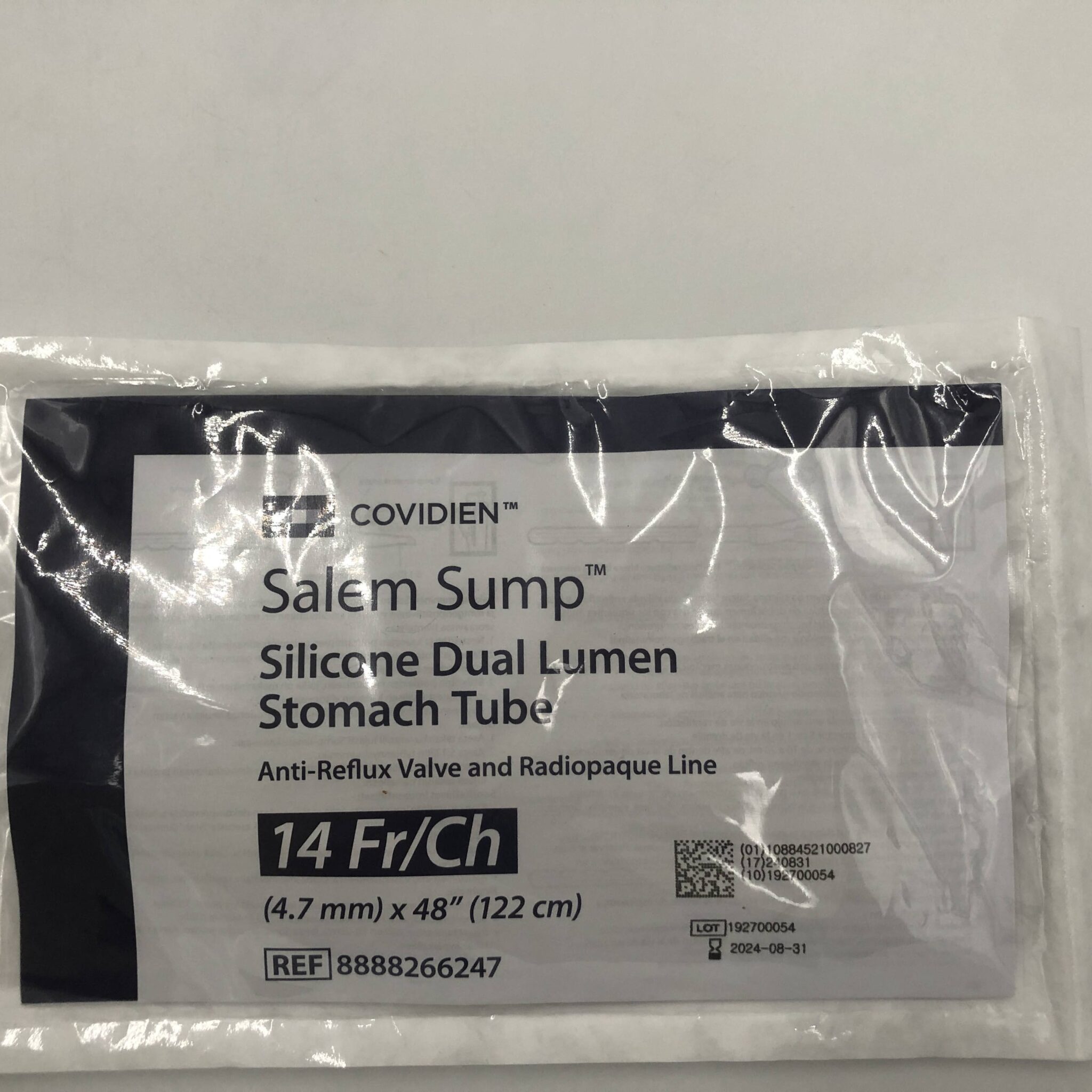 Covidie 8888266247 Salem Sump™ Silicone Dual Lumen Stomach Tube 14Fr/Ch ...