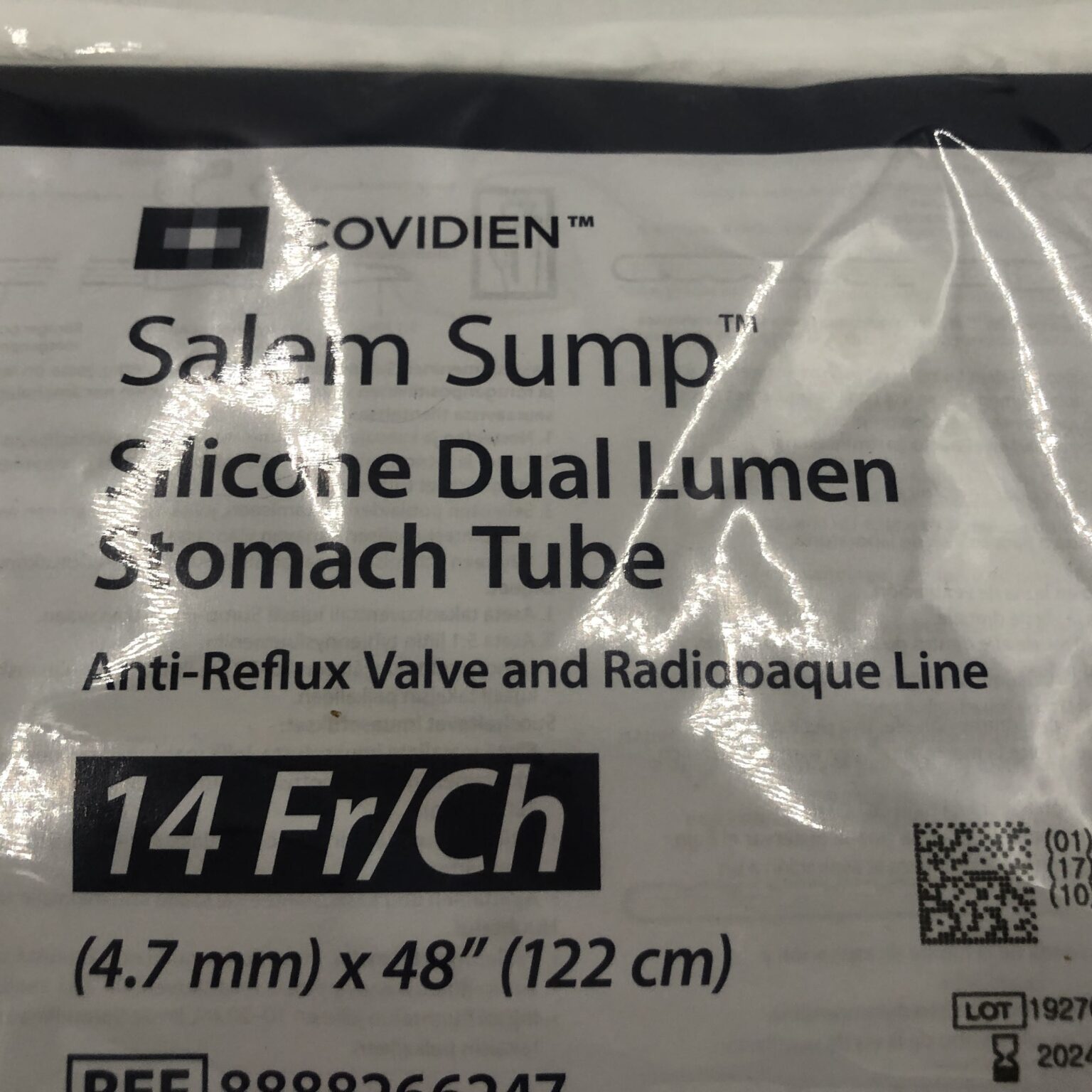 Covidie 8888266247 Salem Sump™ Silicone Dual Lumen Stomach Tube 14Fr/Ch ...