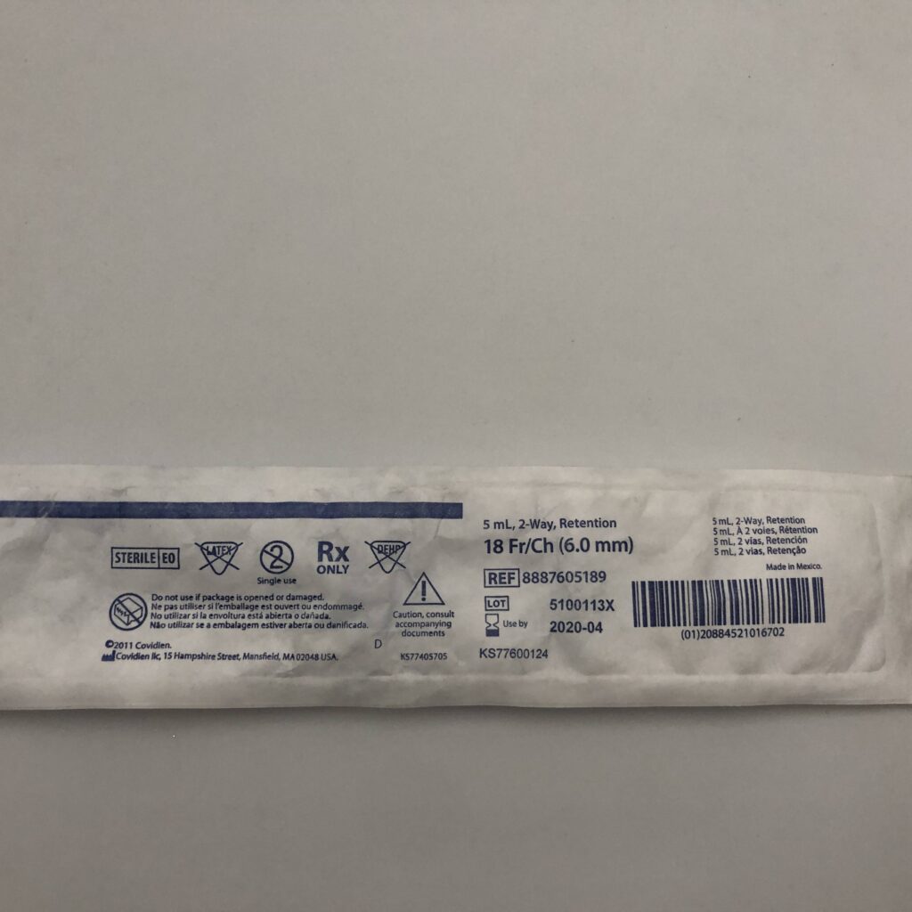 Covidien™ 8887605189 Dover™ 100% Silicone Foley Catheter 18Fr/Ch (6.0mm ...