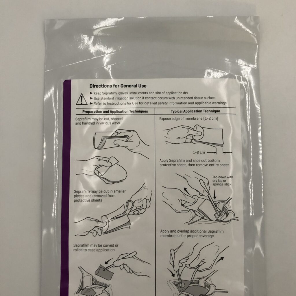 Seprafilm 4301-02 Adhesion Barrier Sterilized By Irradiation 5" x 6 ...