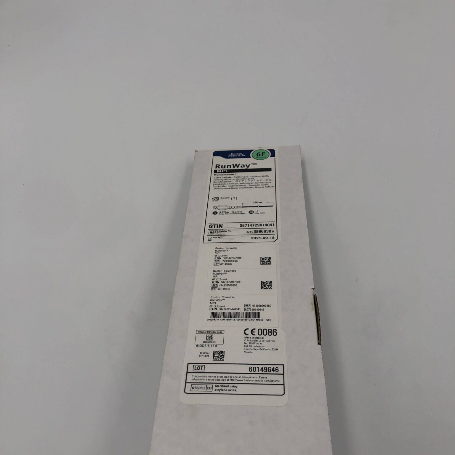 Boston Scientific 3896938 RunWay™ MP1 Multipurpose 1 Guide Catheter 6F ...