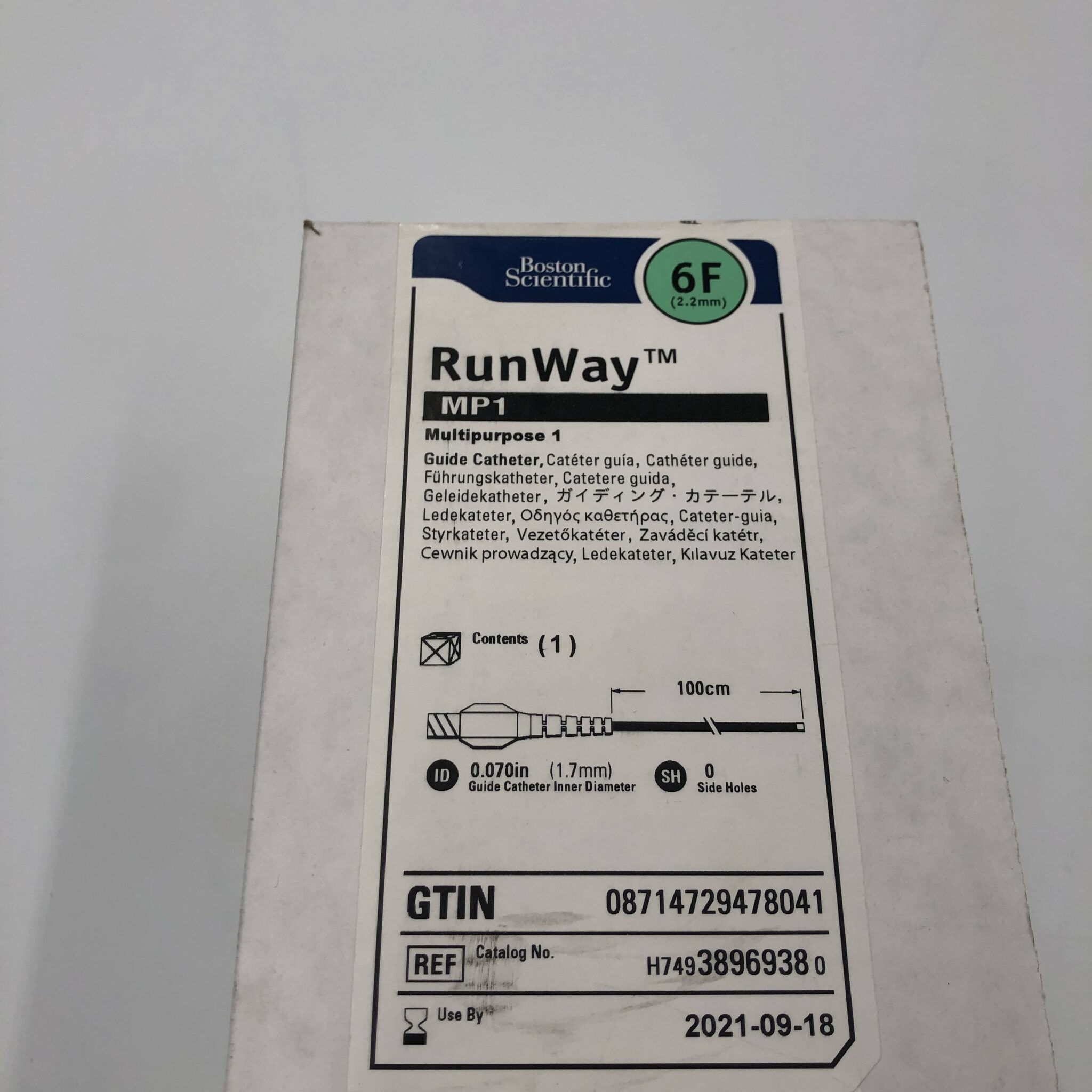 Boston Scientific 3896938 RunWay™ MP1 Multipurpose 1 Guide Catheter 6F ...