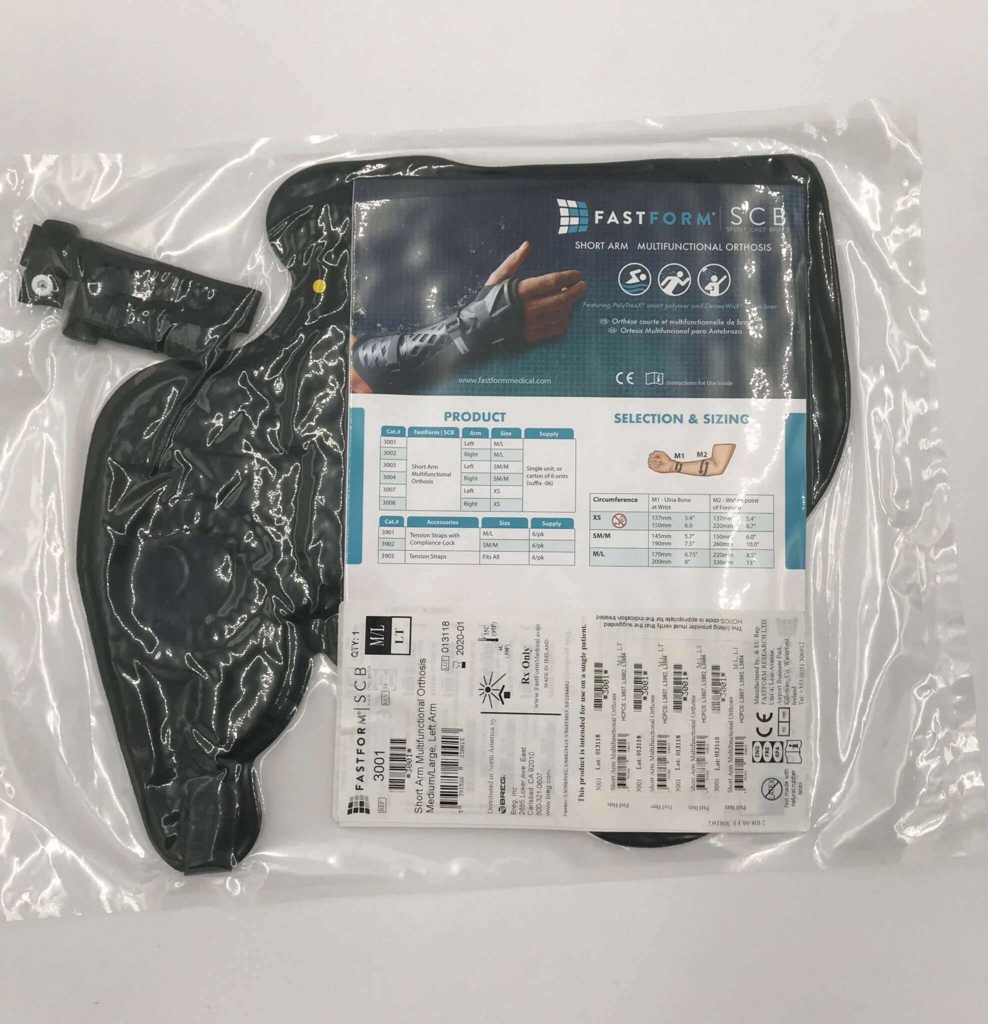 BREG 3001 Fastform SCB Short Arm Multifunctional Orthosis Med/Lg, Left ...