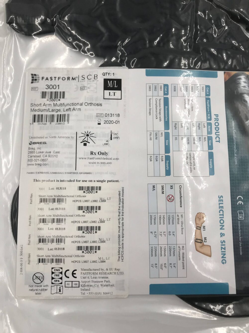 BREG 3001 Fastform SCB Short Arm Multifunctional Orthosis Med/Lg, Left ...