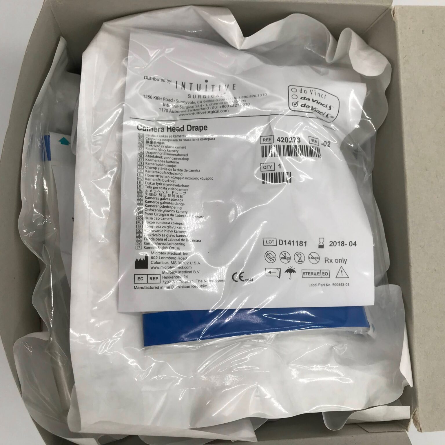 Microtek Medical 420273 Da Vinci Si Camera Head Drape (10/Box) (X) - GB ...