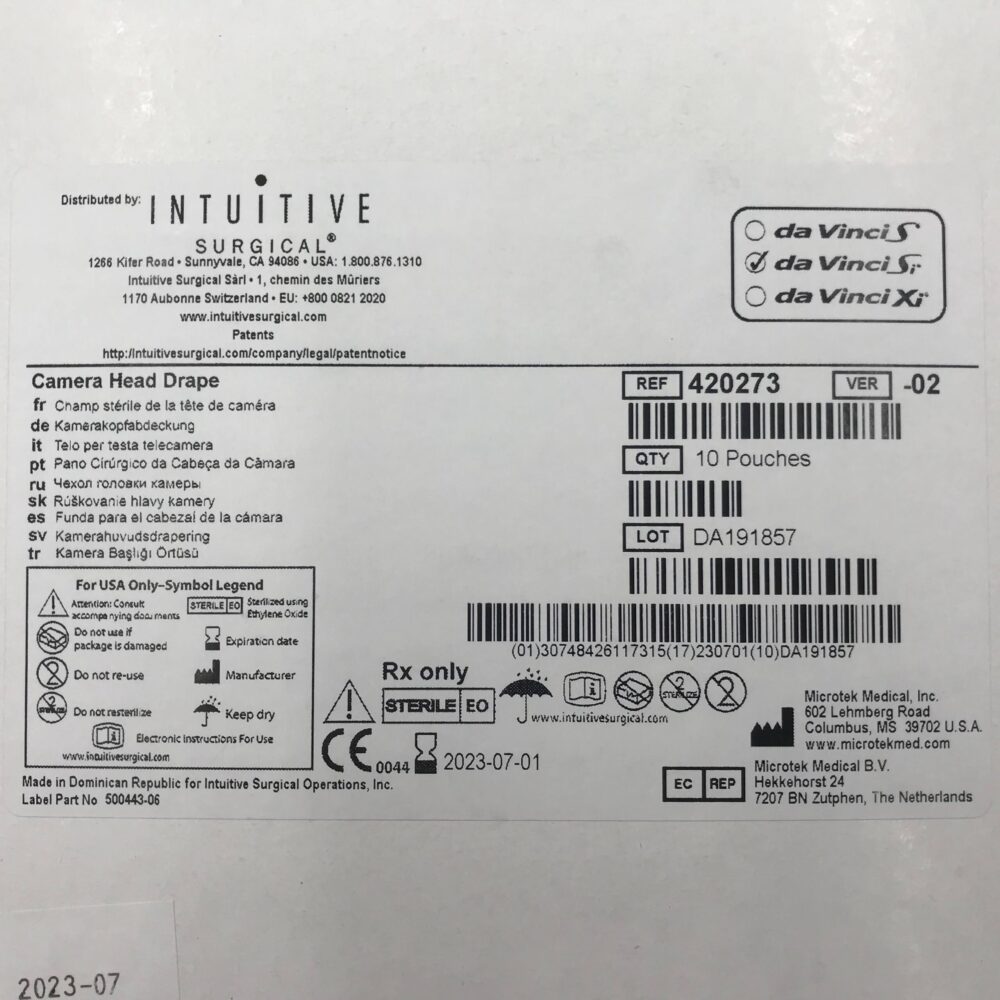 Microtek 420273 Da Vinci Si Camera Head Drape (10/Box) - GB TECH USA