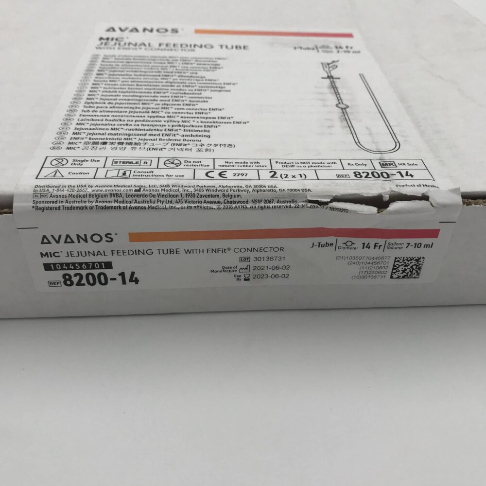AVANOS 8200-14 MIC Jejunal Feeding Tube with EnFit Connector 14Fr (2 ...