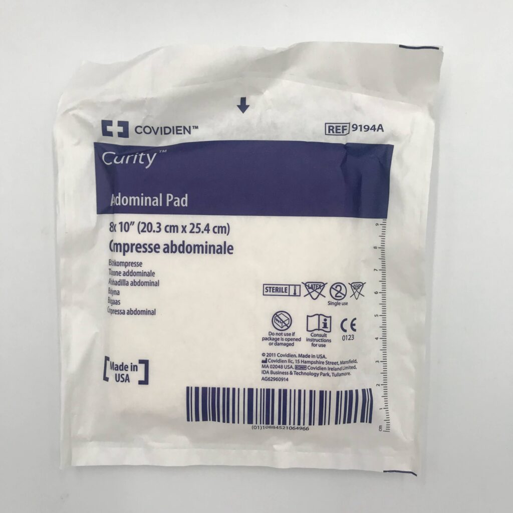 Covidien 9194A Curity Abdominal Pad, 8inx10in (18/Box) (X) - GB TECH USA