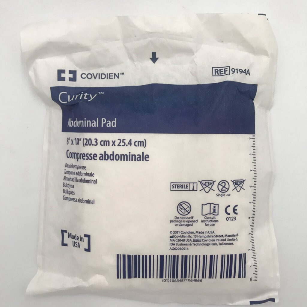 Covidien 9194A Curity Abdominal Pad, 8inx10in (18/Box) - GB TECH USA