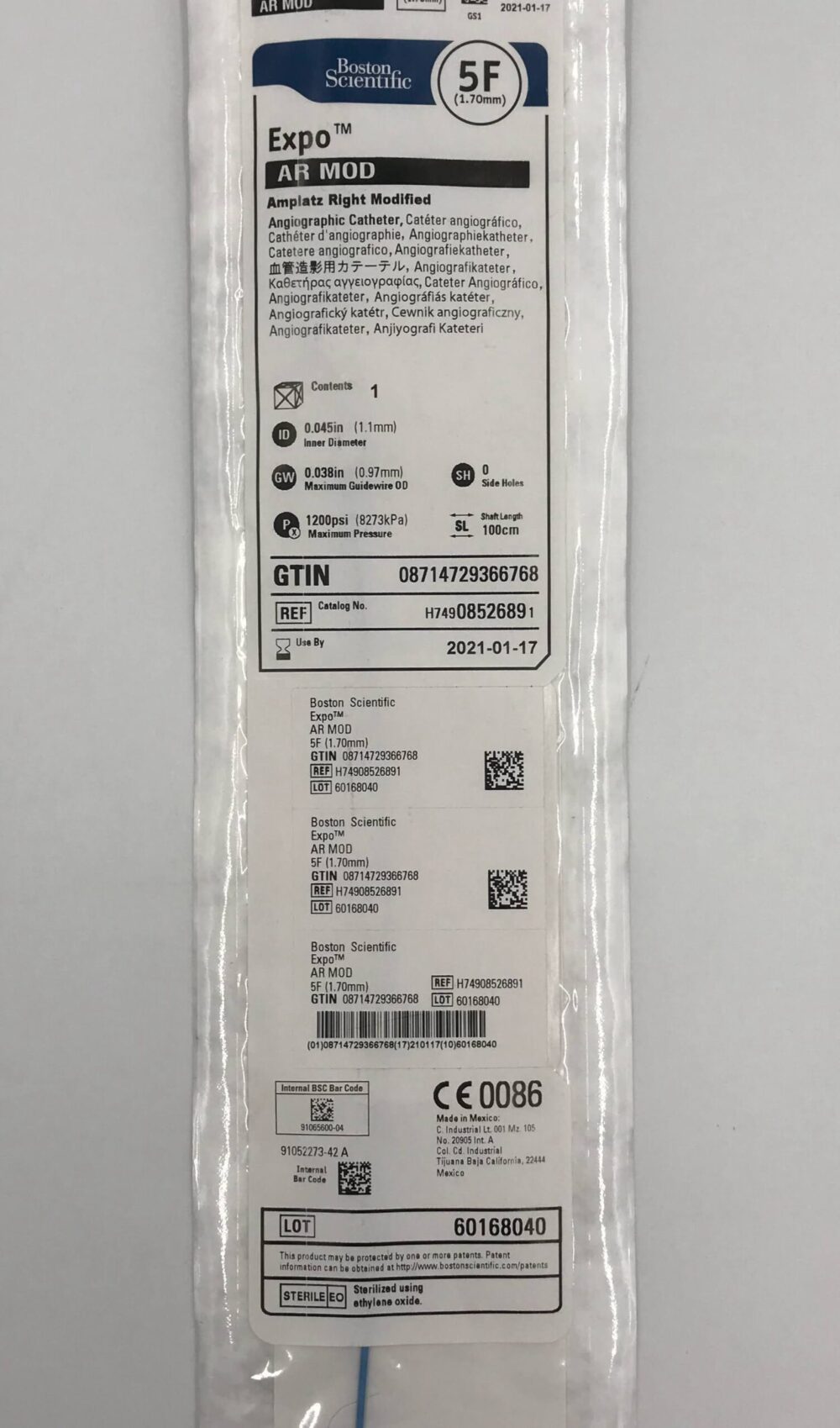 Boston Scientific 0852689 Expo AR MOD Amplatz Right Modified, 5F (x ...