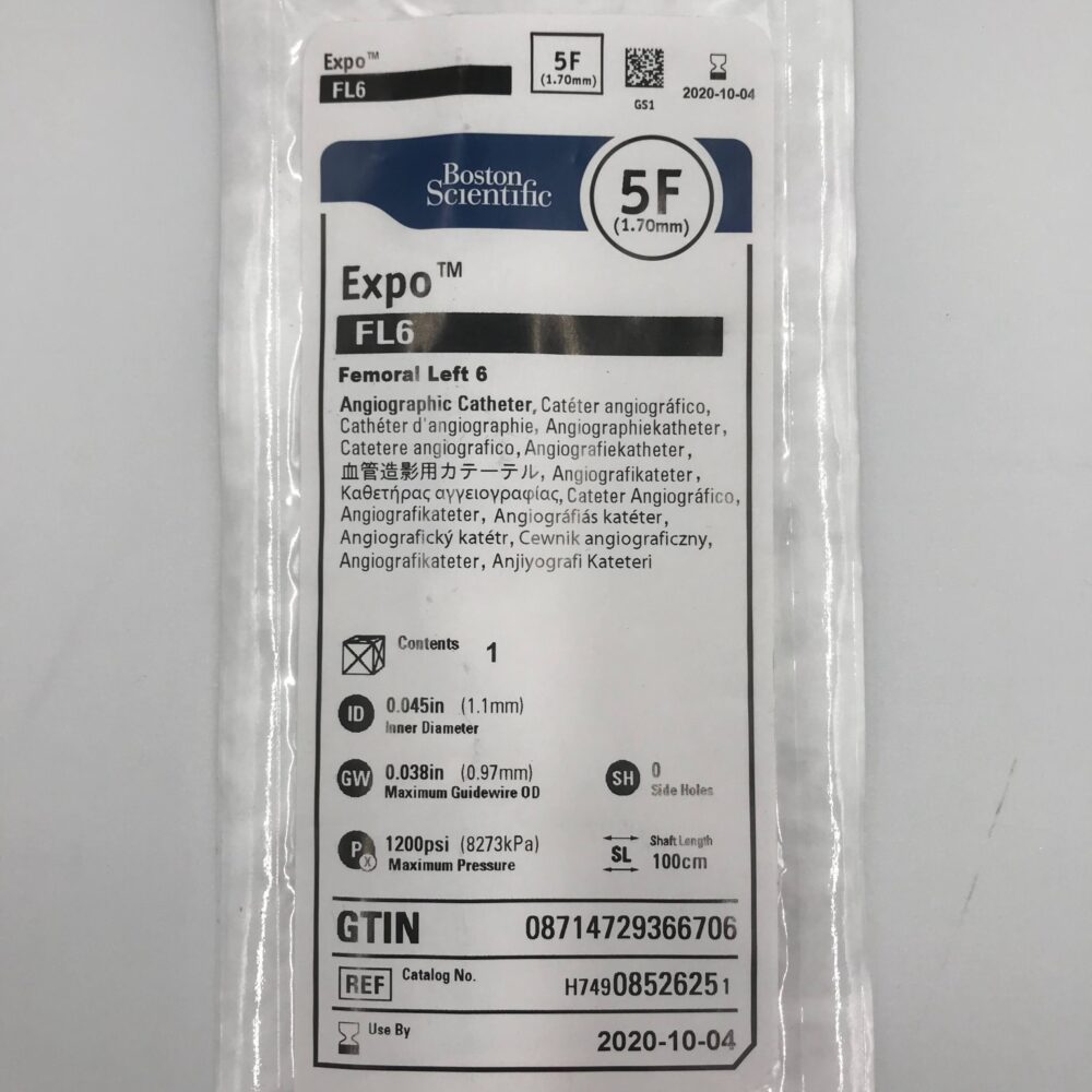 Boston Scientific 0852625 Expo FL6 Femoral Left 6 Angiographic Catheter ...