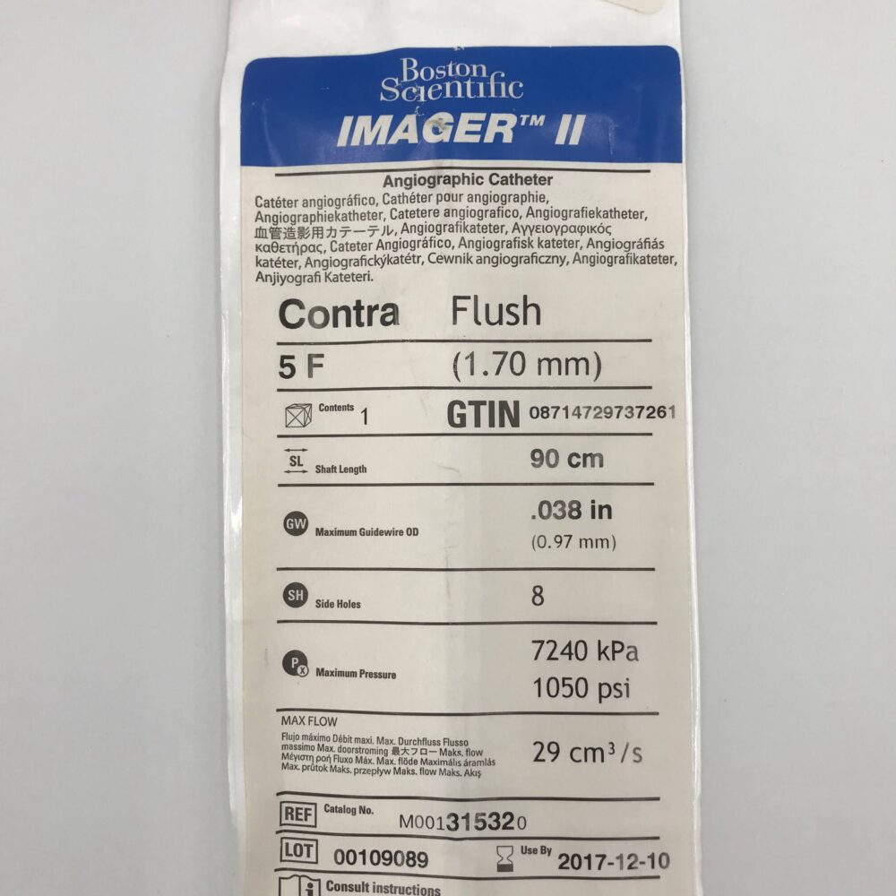 Boston Scientific 31532 Imager II Contra Flush Angiographic Catheter ...