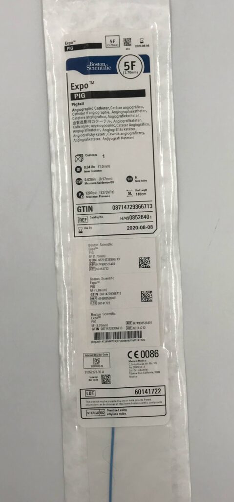 Boston Scientific 0852640 Expo PIG Pigtail Angiographic Catheter, 5F (x ...