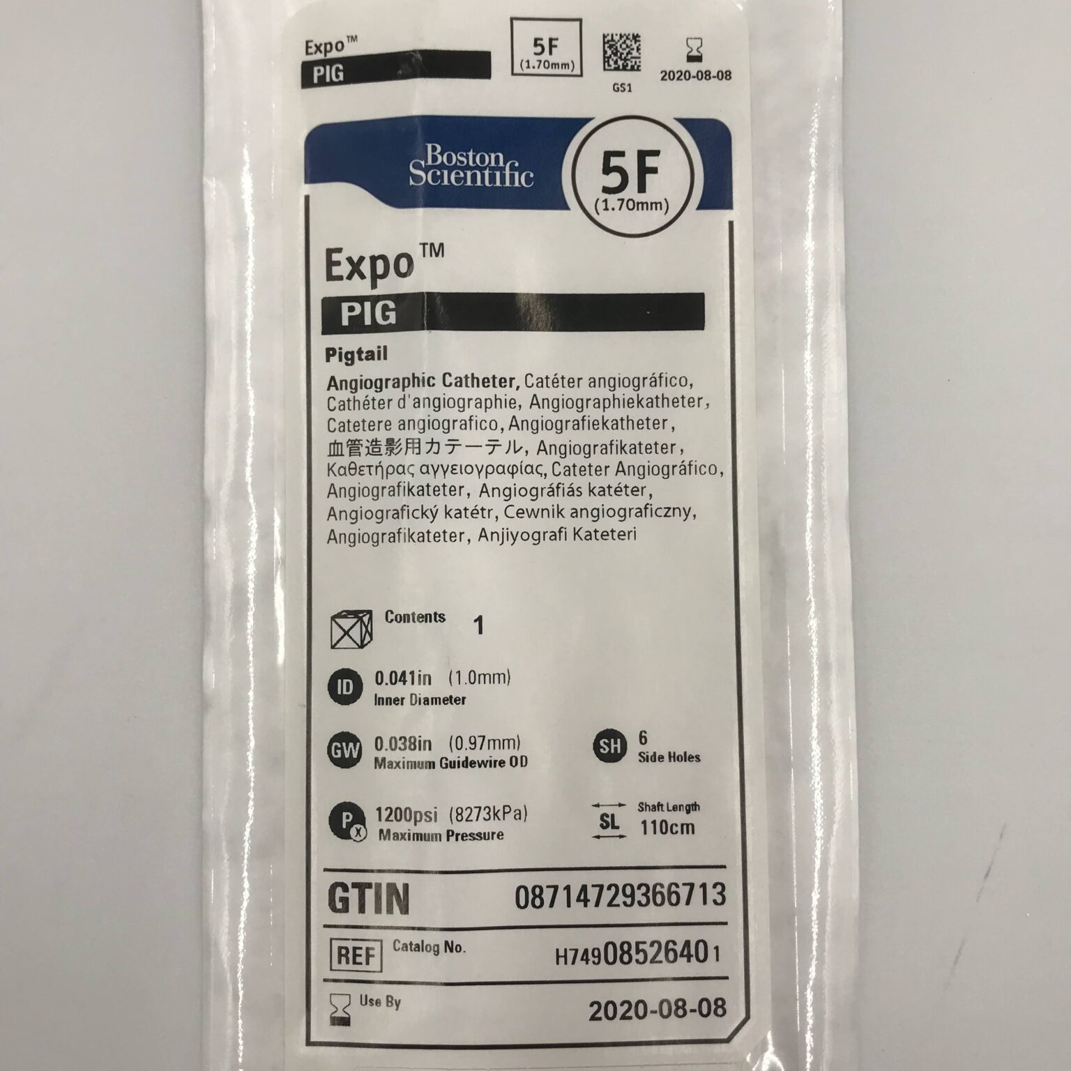 Boston Scientific 0852640 Expo PIG Pigtail Angiographic Catheter, 5F (x ...